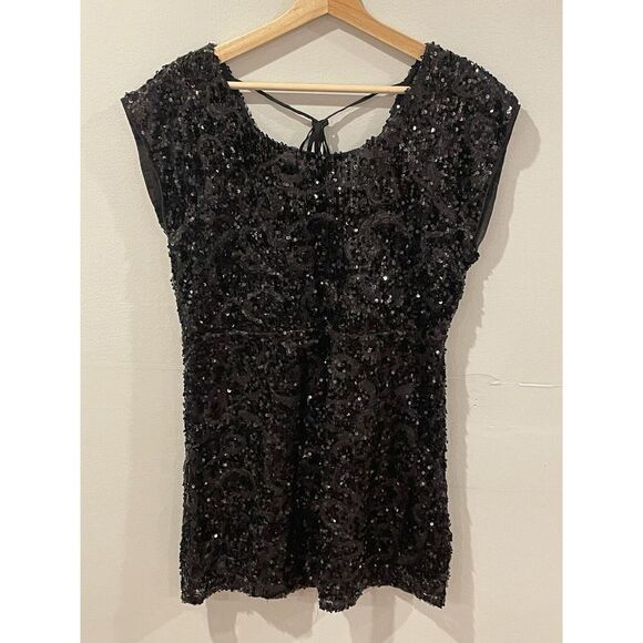 C. Luce | Dresses | C Luce Black Sequin Formal Dress V Back Prom ...